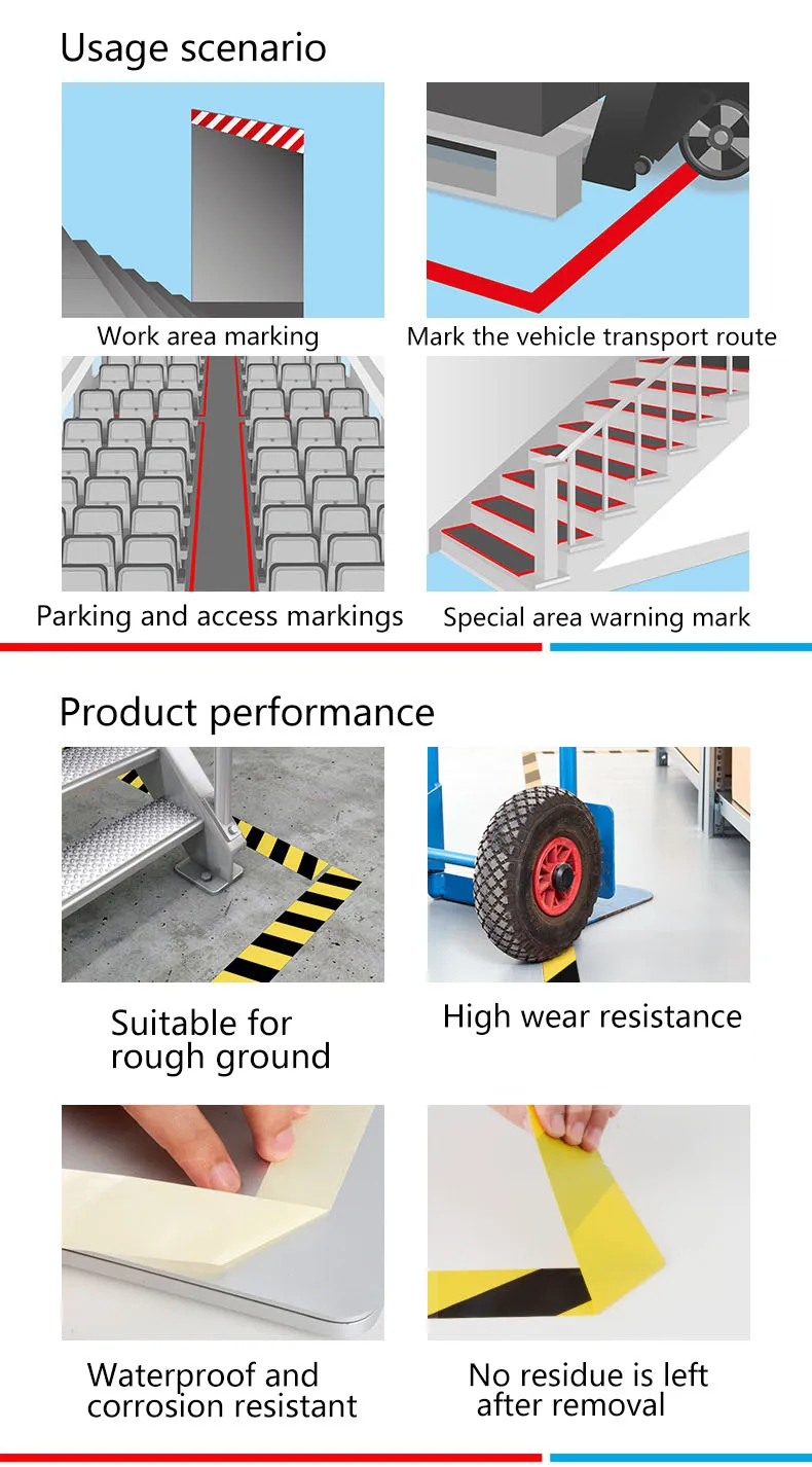 Pvc Safety Warning Sign Floor Tape - Buy Free Sample Adhesive Warning ...