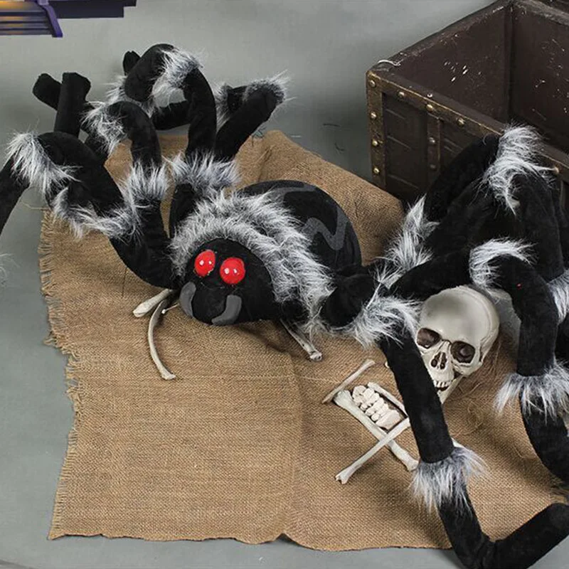 50 Inch Halloween Giant Spider Scary Big Spider Halloween Outdoor Yard ...