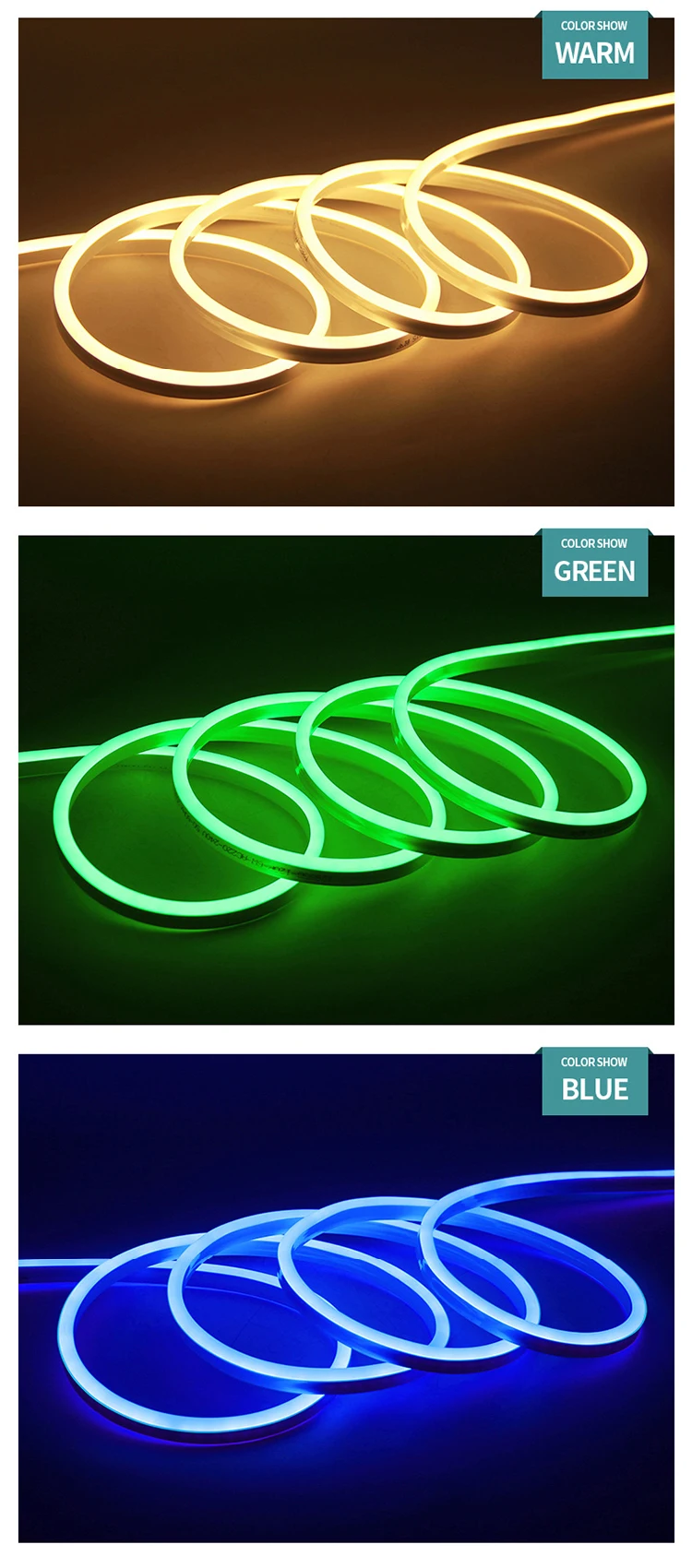 12v 24v Round Neon Tube Smd2835 Waterproof Led Flexible Strip Neon ...