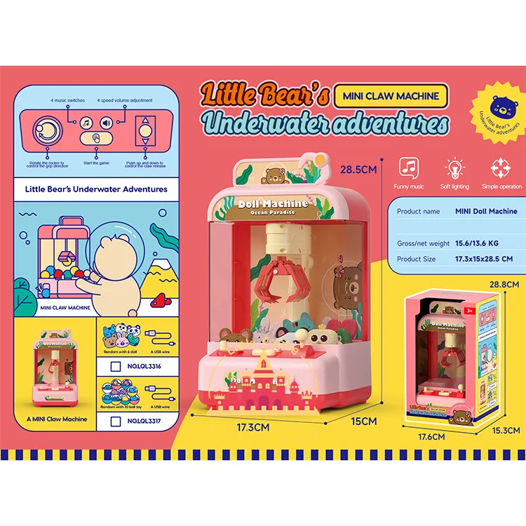 Mini Vending Machine Plastic Mini Claw Machine Toys For Girls And Boys ...
