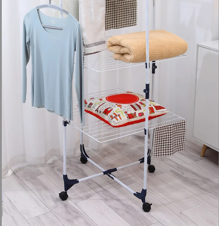 Winged Foldable 3 Layers Clothes Lines Stand Drying Rack Laundry ...