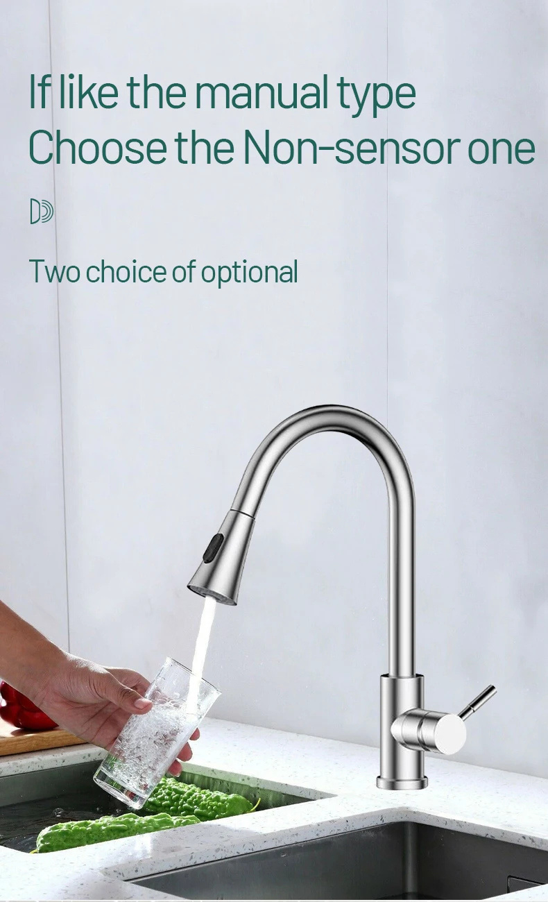 现代无触摸智能拉出304不锈钢自动传感器厨房水龙头水槽水龙头 - Buy 厨房龙头,不锈钢厨房龙头,拔出厨房水龙头 Product on ...
