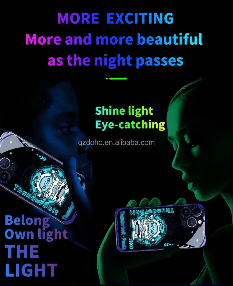Smart Glow in the Dark Phone Case - Perfect for Iphone, Samsung, and Huawei