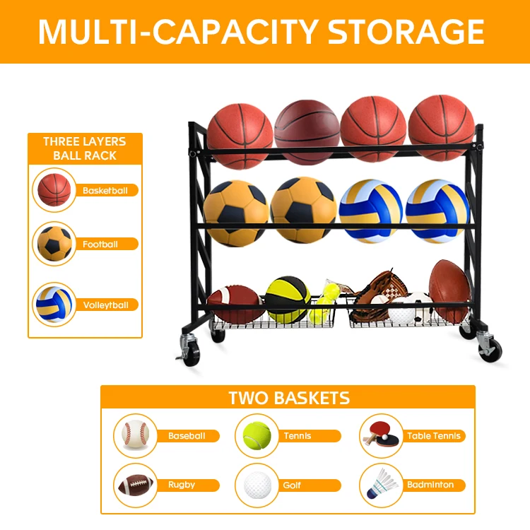 JH-Mech Easy to Assemble Strong and Durable Large Capacity Basketball ...