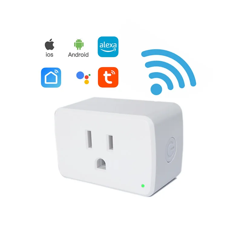 15a Us Standard White Wifi Wireless Mini Smart Plug Socket Work With ...