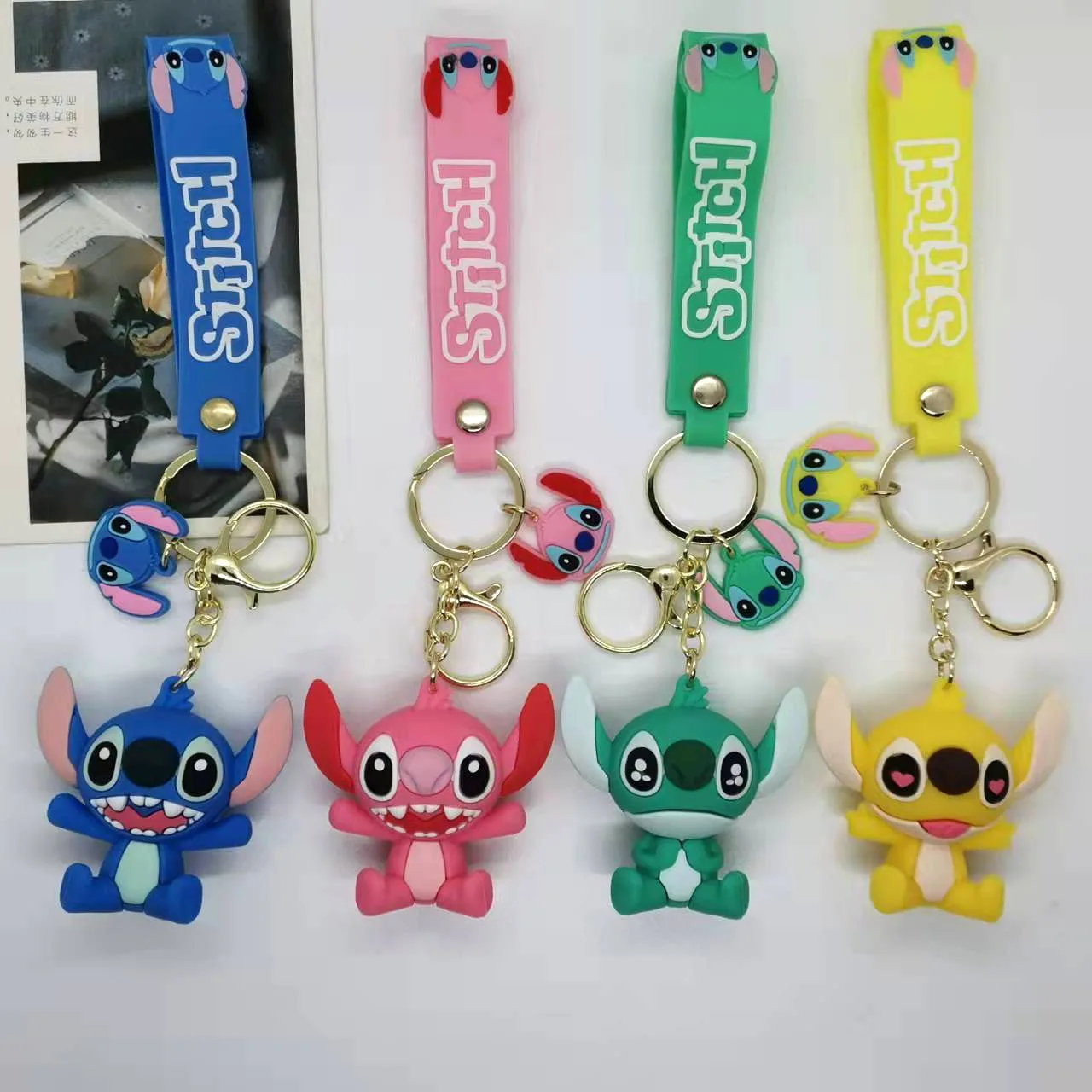 Customized Lilo And Stitch Soft Touch Pvc Key Ring Chain Cartoon Anime ...