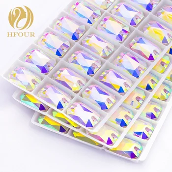 K9 Glass Crystal Ab Color Flat Back Rhinestones With Two Holes - Buy ...