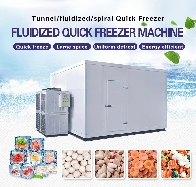 Aicn High Quality Instant Iqf Tunnel Fluidized Spiral Quick Freezer ...