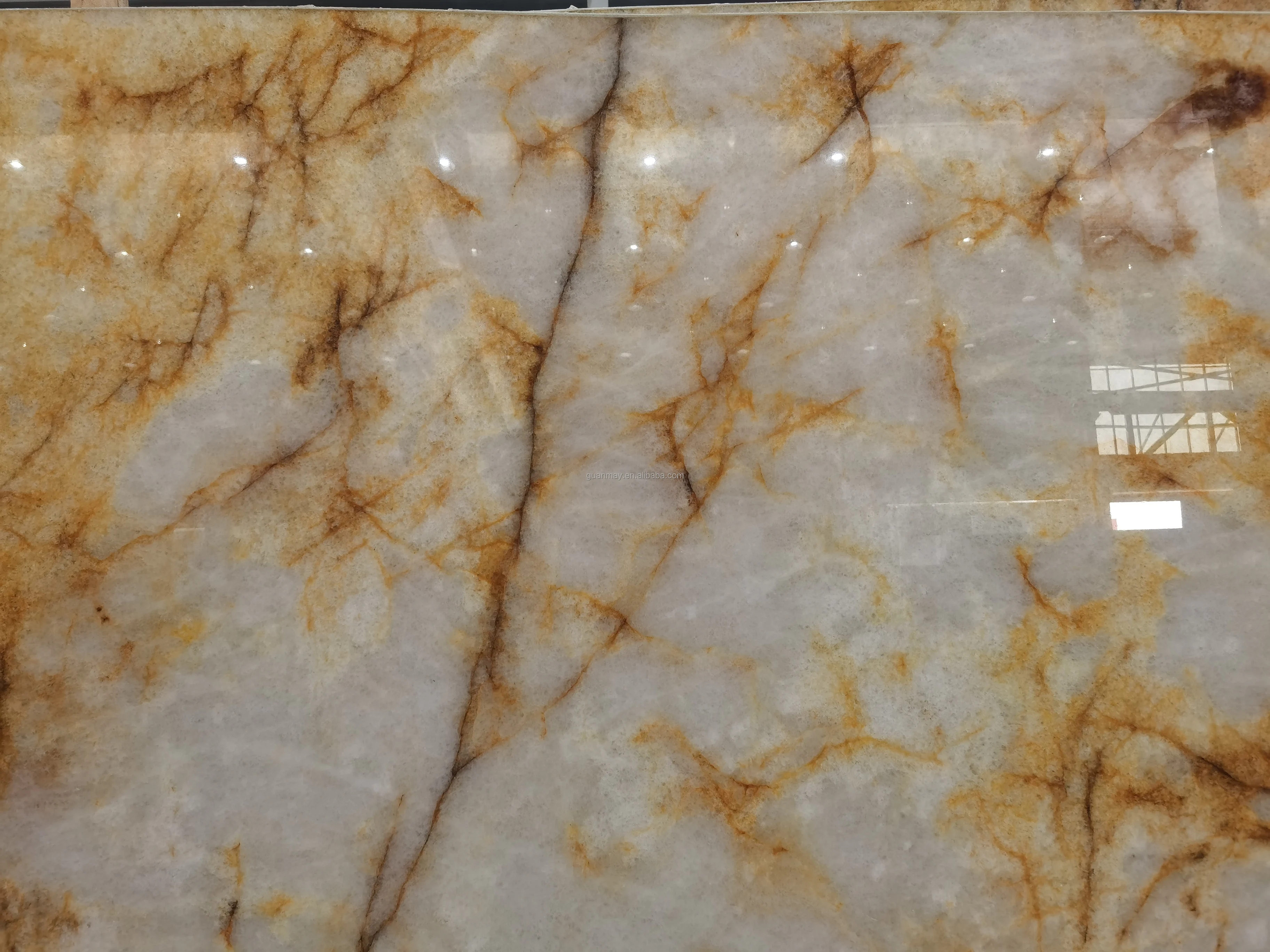 Yellow Quartzite Slabs Natural Translucent Stone Custom Kitchen Marble ...