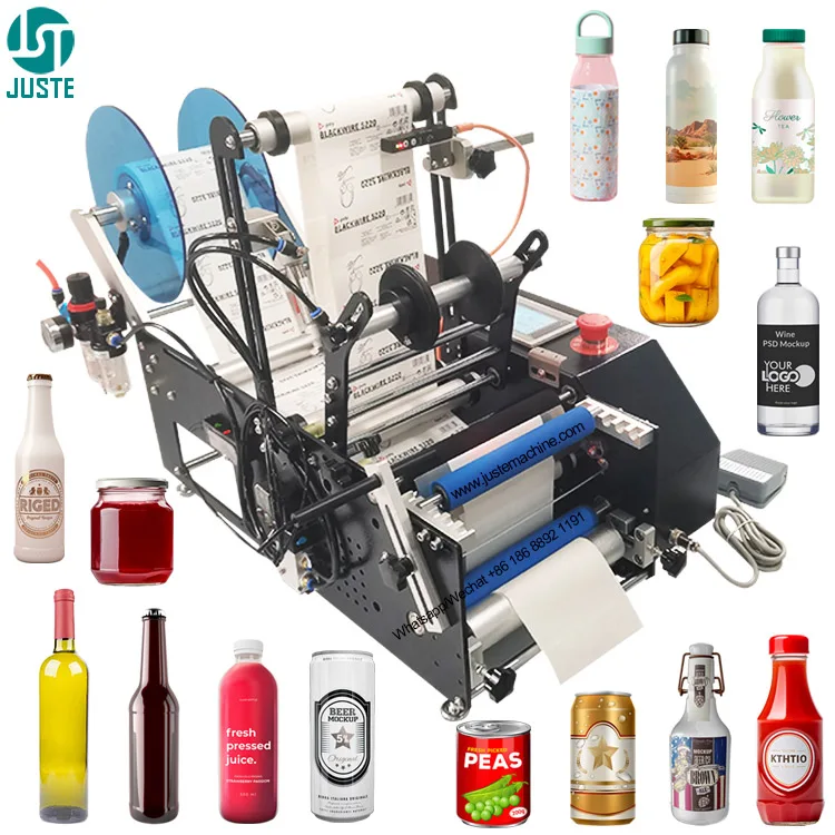 360 Round Circular Tin Labeling Machine Auto Automatic Single Roll ...