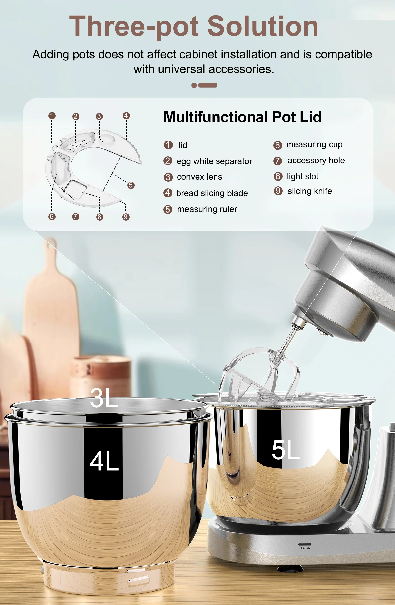 Professional 3l 4l 5l Dough Food Cake Bakery 1500w Dough Mixer Cake ...