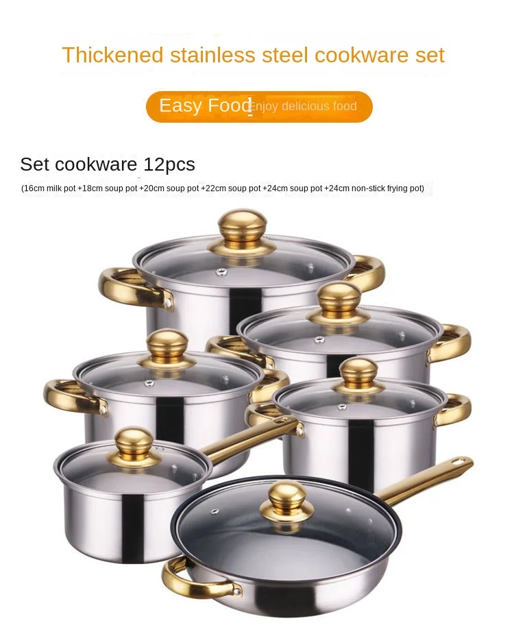 Shop Our Colorful Stainless Steel Pot Sets with Gold Handles