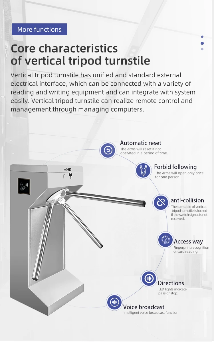 Manual Vertical Tripod Turnstile Waterproof Tripod Turnstile Standing ...