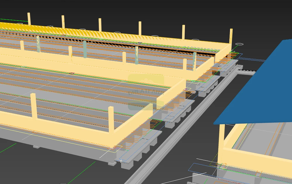 CAD Drawings for Poultry Farm Planning - Steel Structure