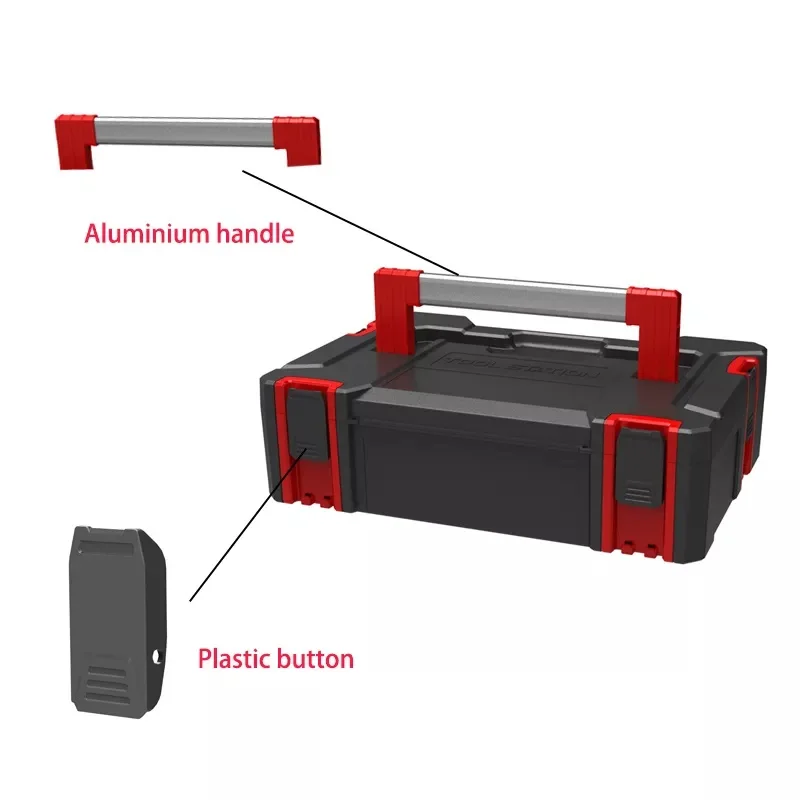VERTAK Portable Plastic Modular Stackable Tool Box Set