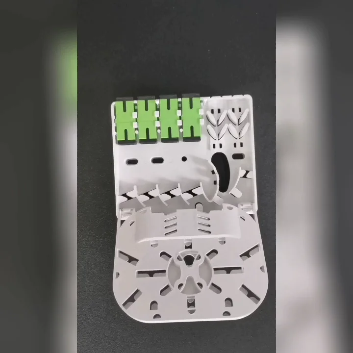 4 Port Fiber Wall Outlet Micro Odf Faceplate Ftth 4 Core Fiber Optic ...