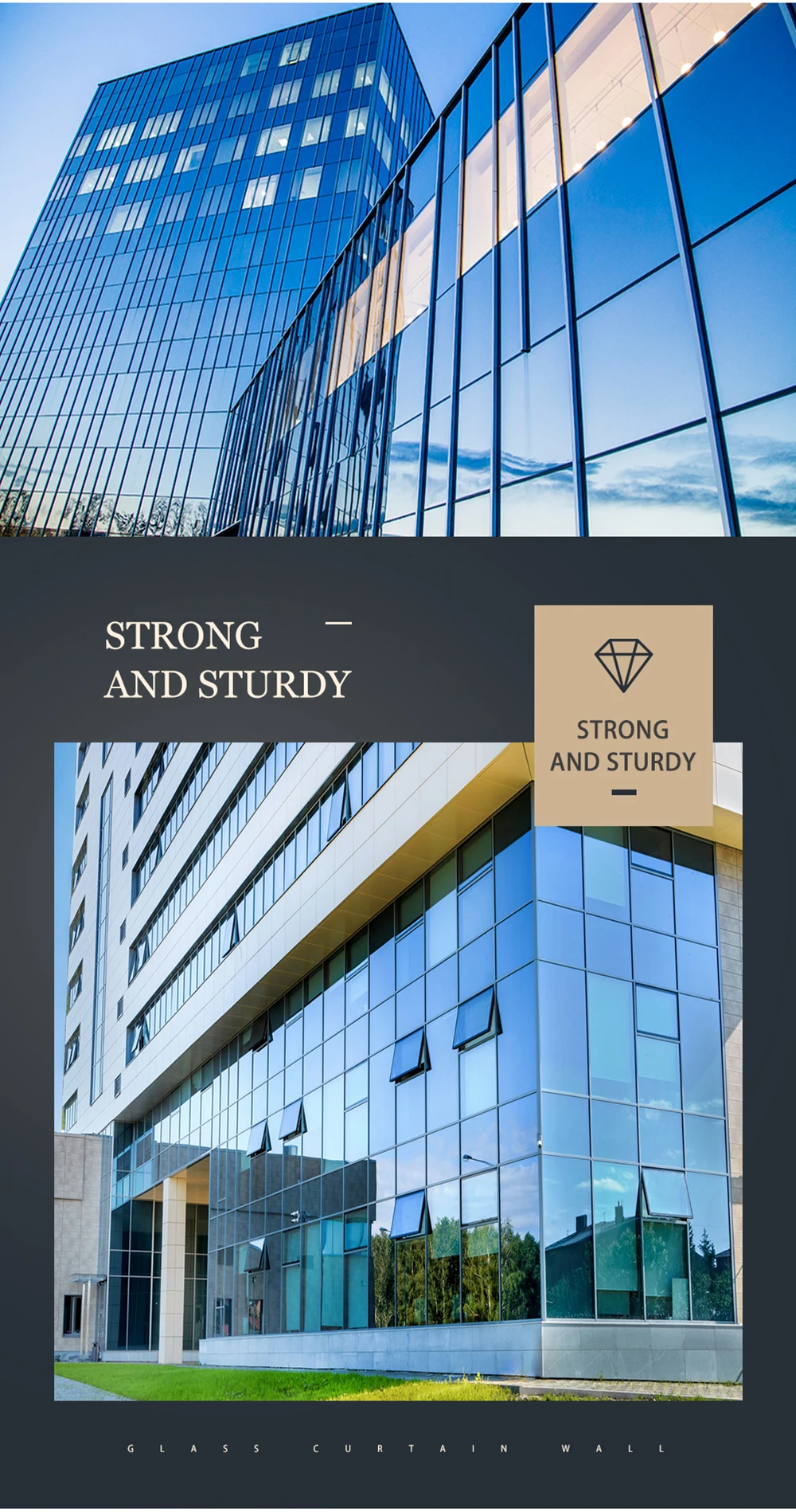 Reflective Glass Facade - Modern Commercial Building Design