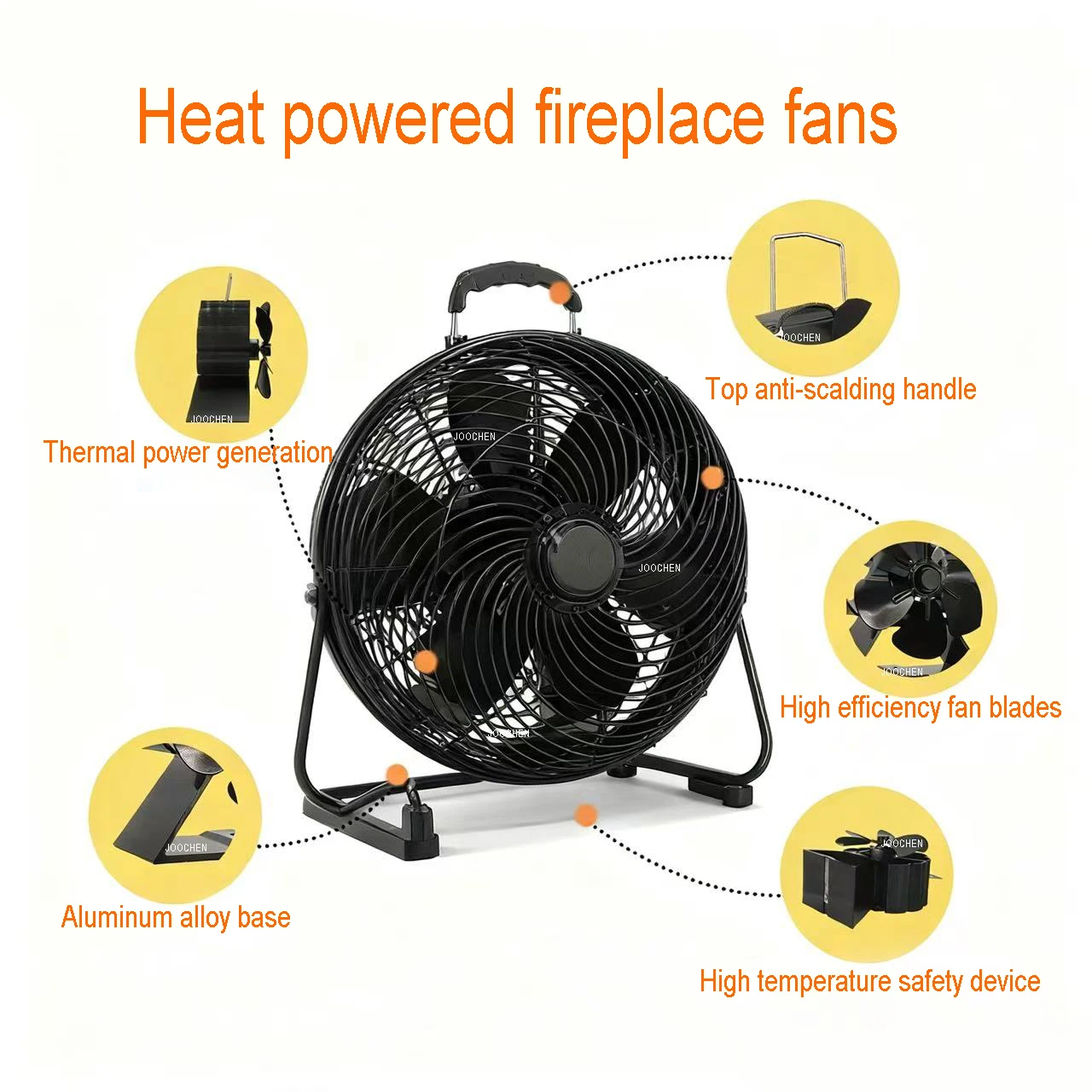 Modern Aluminum Alloy Non Powered Fan Fireplace Accessories, Wood ...