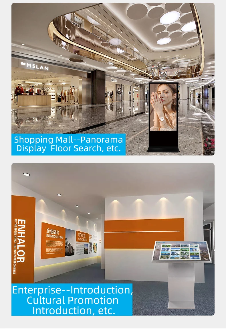 Customized Horizontal Interactive Kiosk Floor Stand 4K