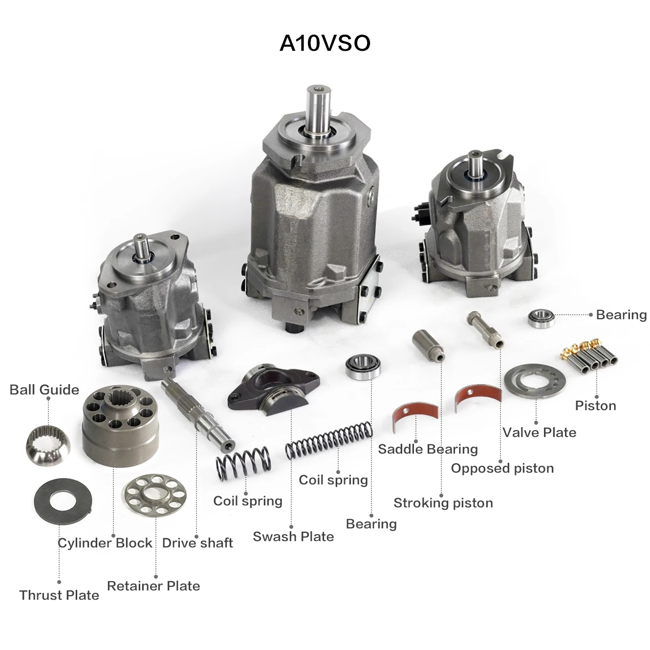 A10VSO Double Piston Hydraulic Pump Replacement for Rexroth: A10VSO45DR ...