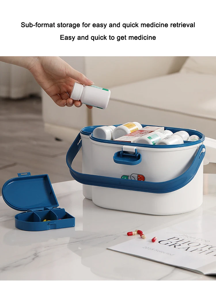 Wholesale Muti-functional 2 Layer Plastic Storage Container First Aid ...
