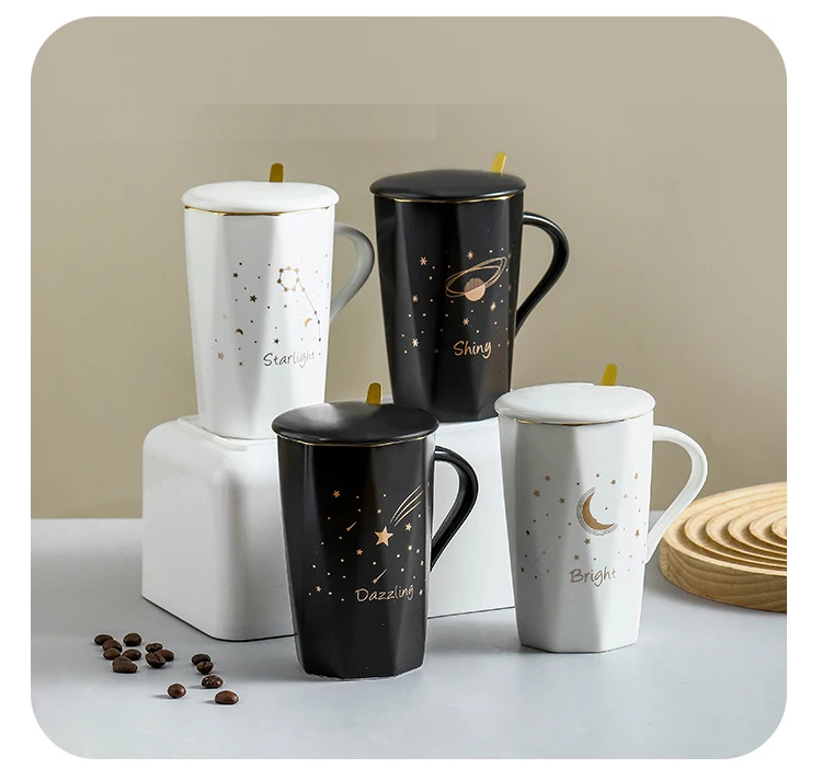New White And Black Custom Pottery Water Cups Ceramic Coffee Mug With ...