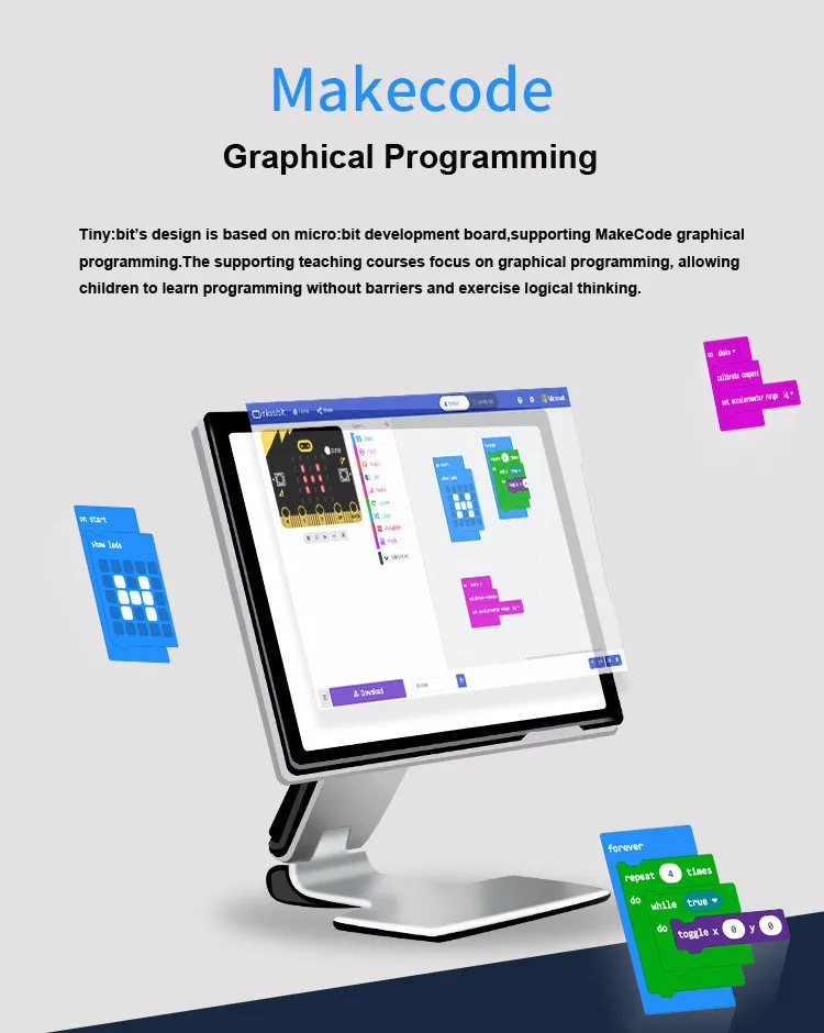 Tiny:bit Smart Robot Car - Micro:bit Graphical Programming