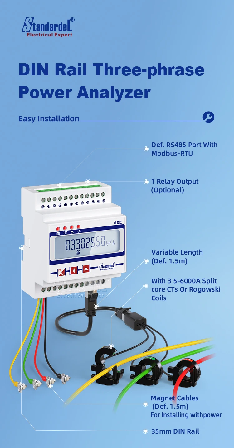 SDE430-C 400A Three-Phase Power Analyzer - Precision & Efficiency