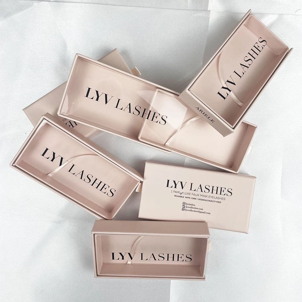 B996 Wholesale Eyelash Box Brown Eyelash Boxes Custom Logo Pvc ...