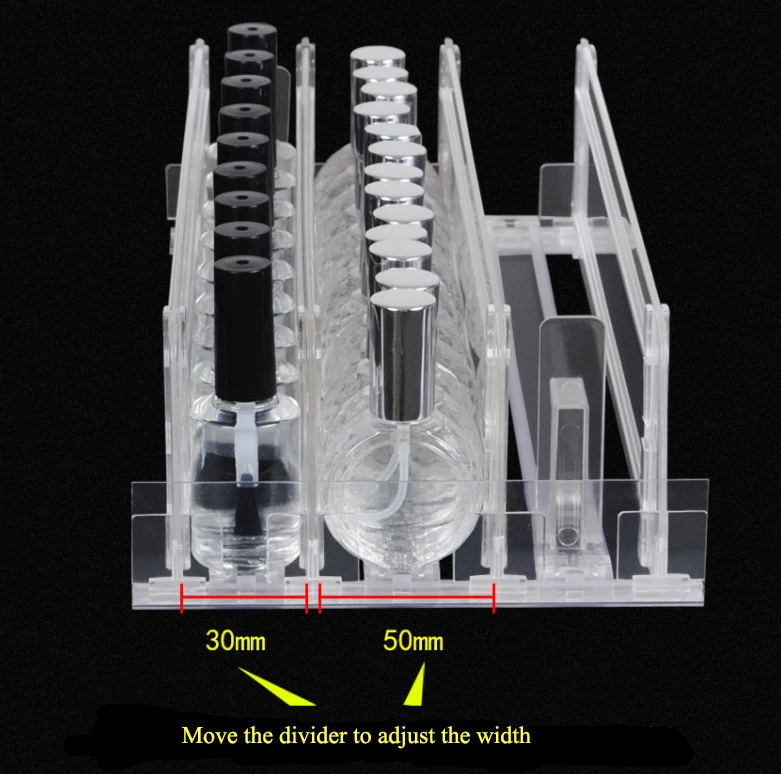 Adjustable Supermarket Plastic Shelf Pusher System Cosmetic Crystal ...