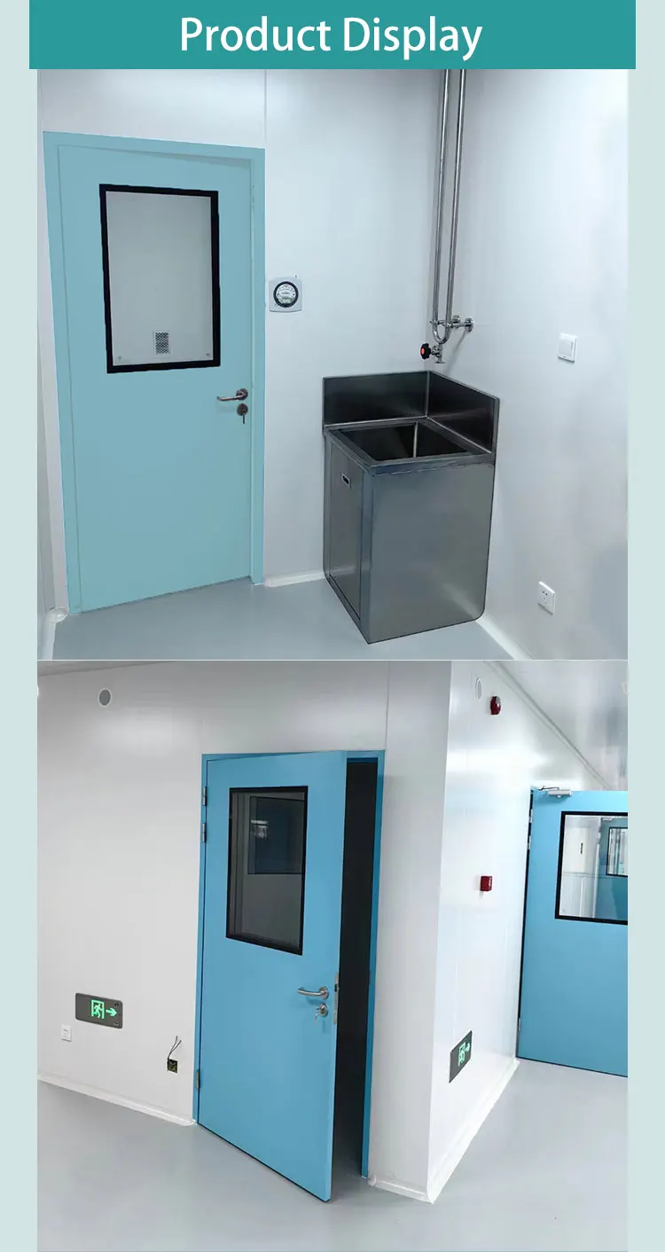 Customized Galvanized Steel Double Leaf Clean Room Door with Visual ...
