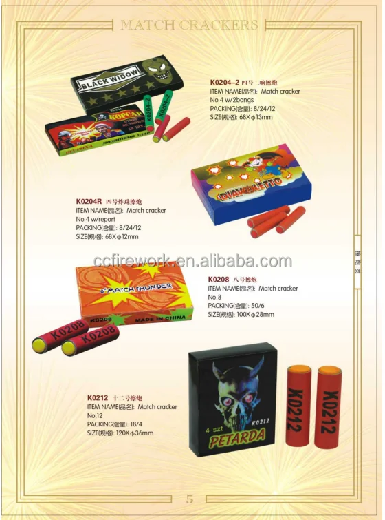 K0204-2 Match Cracker Triangle Bangs Firecracker Thunder King Fireworks ...