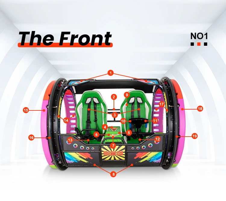 Popular Amusement Park Rides 2 Seats Happy Rolling Car Children Adults ...