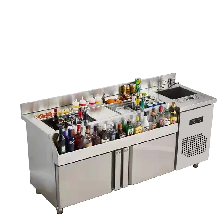 Mobile Bartender Station - Stainless Steel Cocktail Counter