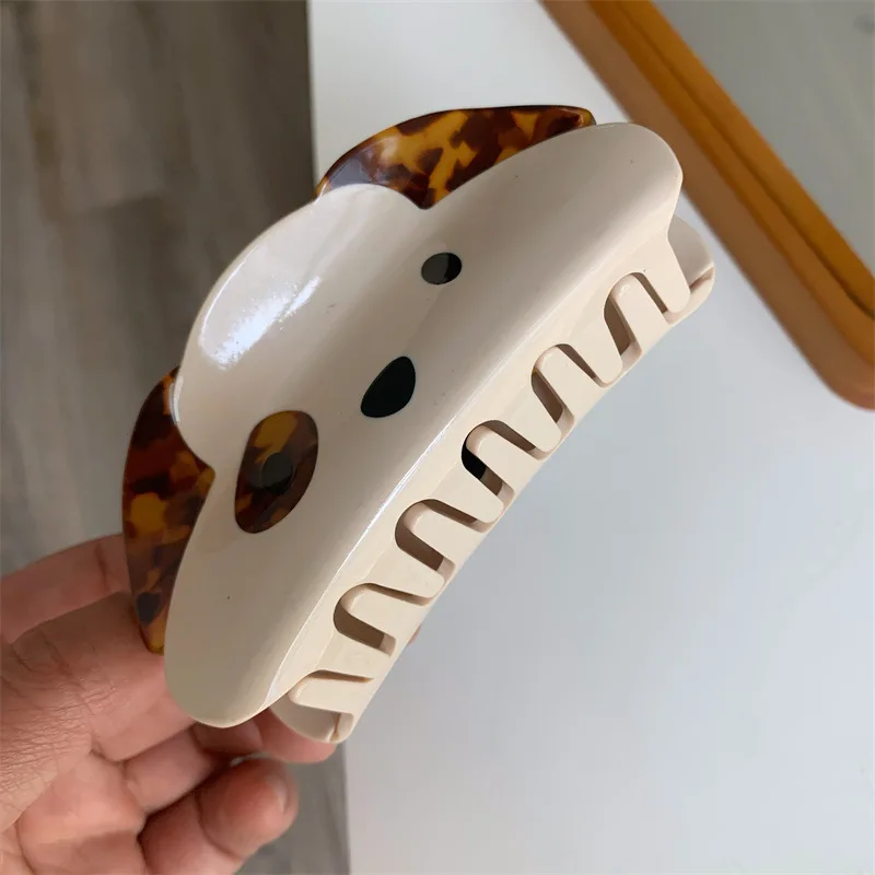 Korean Geometric Large Acetate Hair Claw Clips For Girl 10cm Dog Shape ...