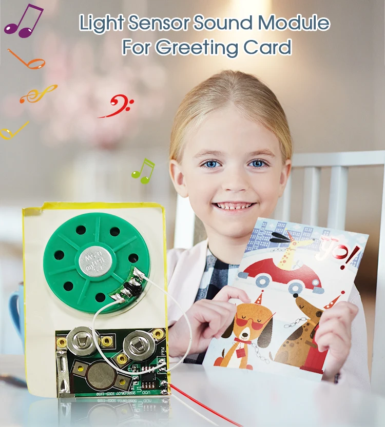 Light Sensor Activated Sound Module for Greeting Cards
