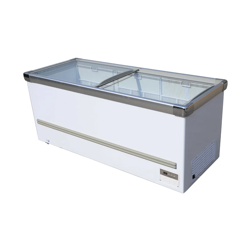 Sliding Door Glass Top Display Freezer Horizontal Deep Freezer ...