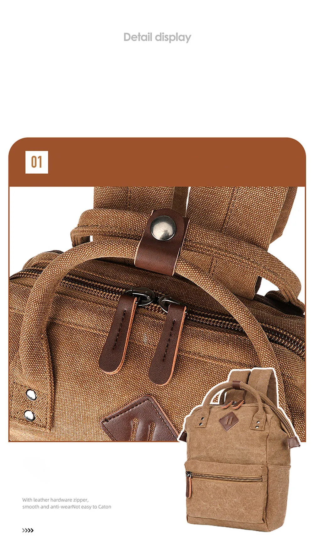 Canvas Backpack With Computer Compartment High Quality Casual Handbag ...