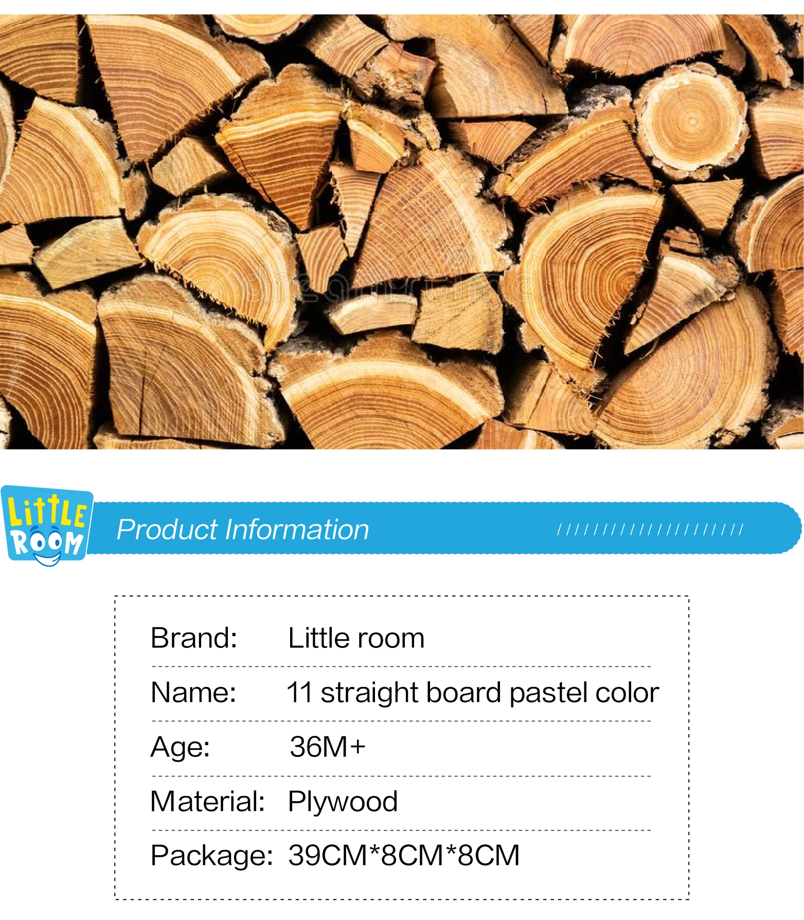 11 Straight Board Pastel Color Blocks Montessori Wooden Rainbow ...