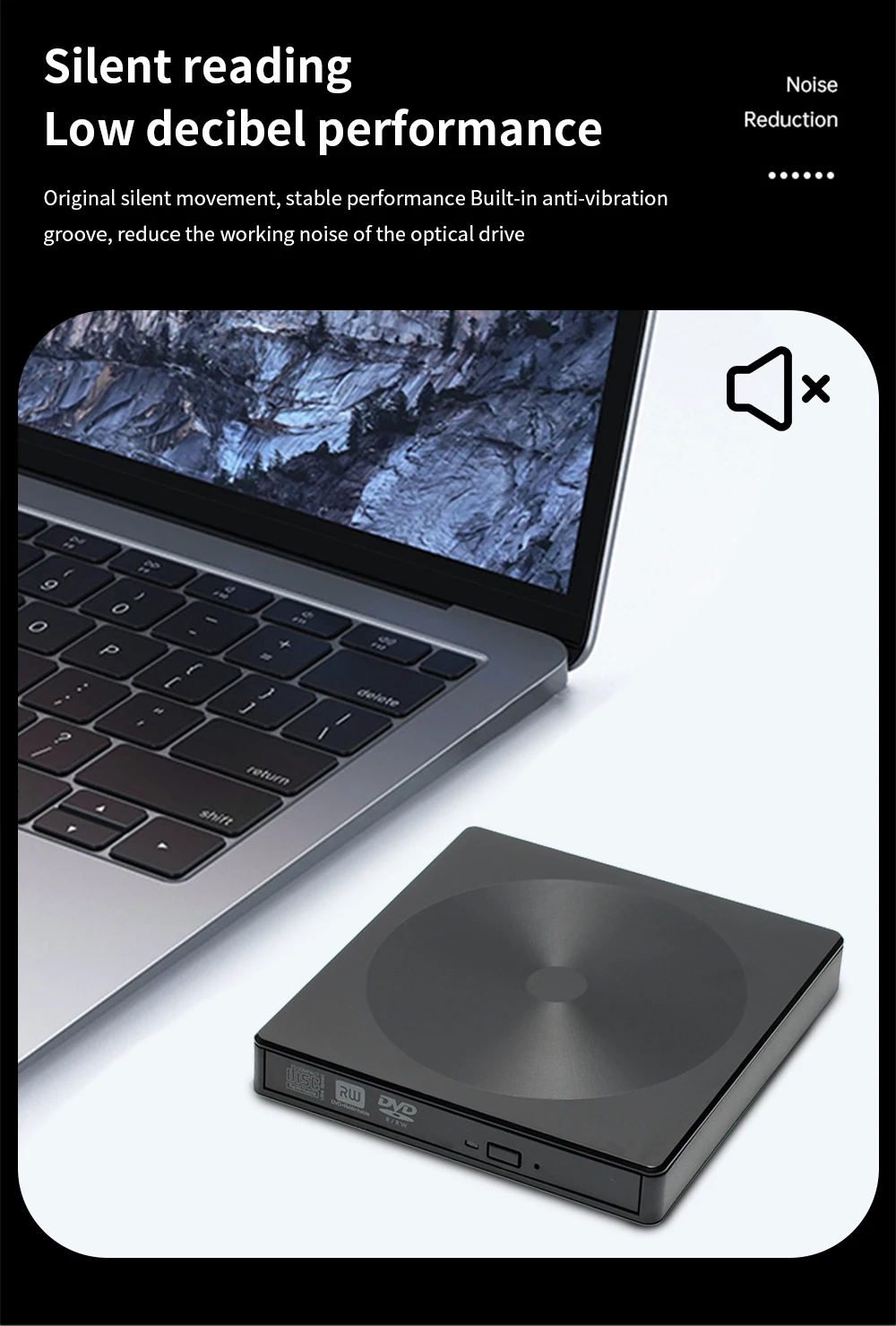 Tishric Type-c Dvd External Usb3.0 Cd Reader Player Burner Lector ...