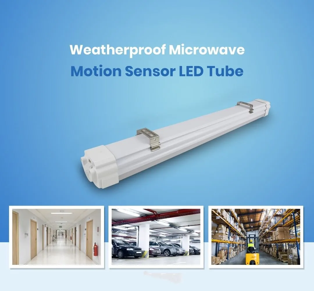 36W Smart Weatherproof Microwave Motion Sensor LED Fitting