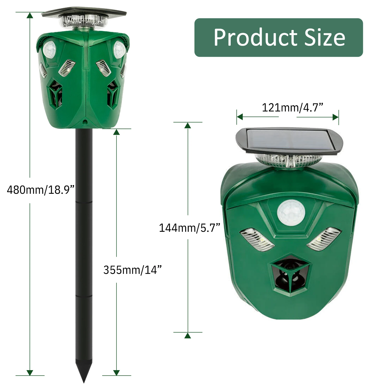 2024 New Tri-face 360 Outdoor Smart Solar Ultrasonic Animal Repeller ...