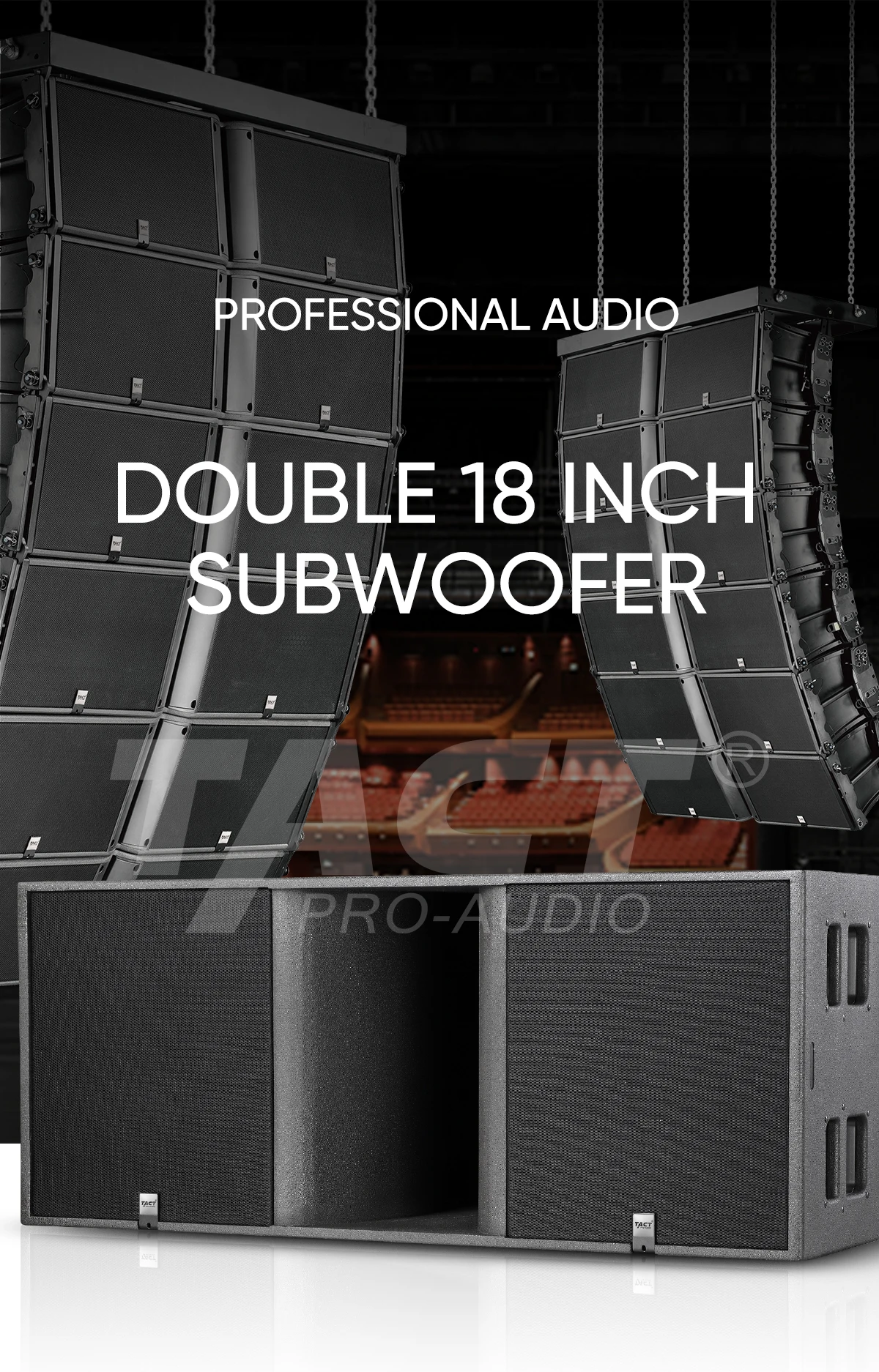 TACT Dual 12 Inch 3-Way Line Array Speaker - Outdoor Pro Sound