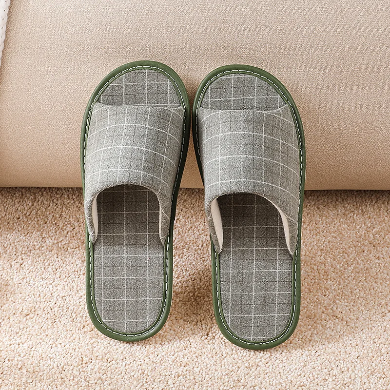 Four Seasons Non-slip Cotton Slippers Indoor Bedroom Women Men Home ...