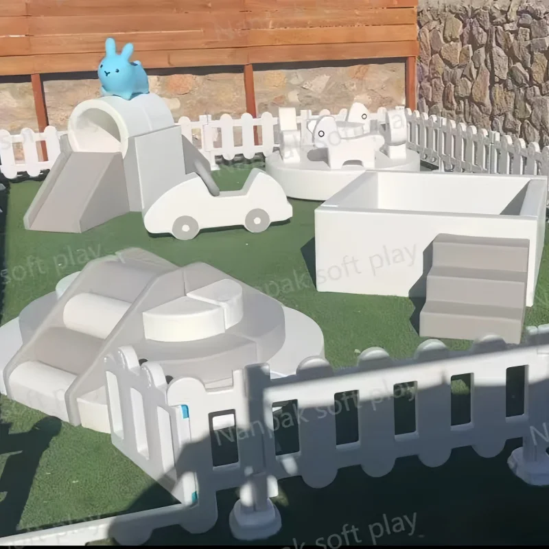 Custom Neutral White Grey Kid Climber Soft Play Set Indoor/outdoor ...