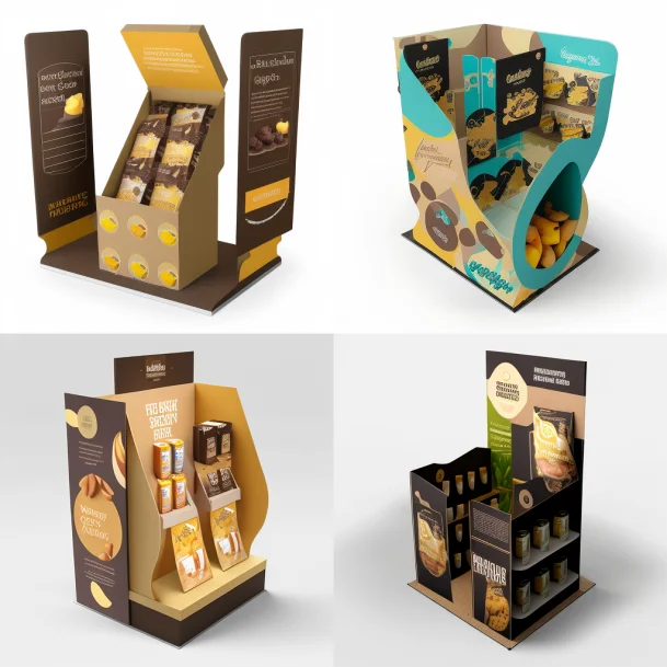 Supermarket Foldable Cardboard Display Floor Candy Rack Snack Chain ...