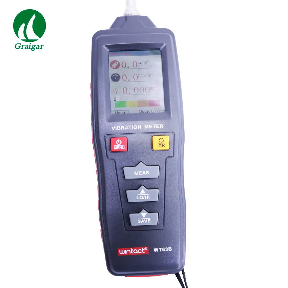 Wt63b Digital Vibration Meter Vibration Analyzer Testing Equipment 0 1~1999 9m S 2 With Lcd