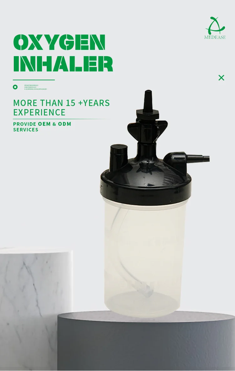 Manual Power Source Bubble Humidifier Bottle with 6 psi Alarm Oxygen ...