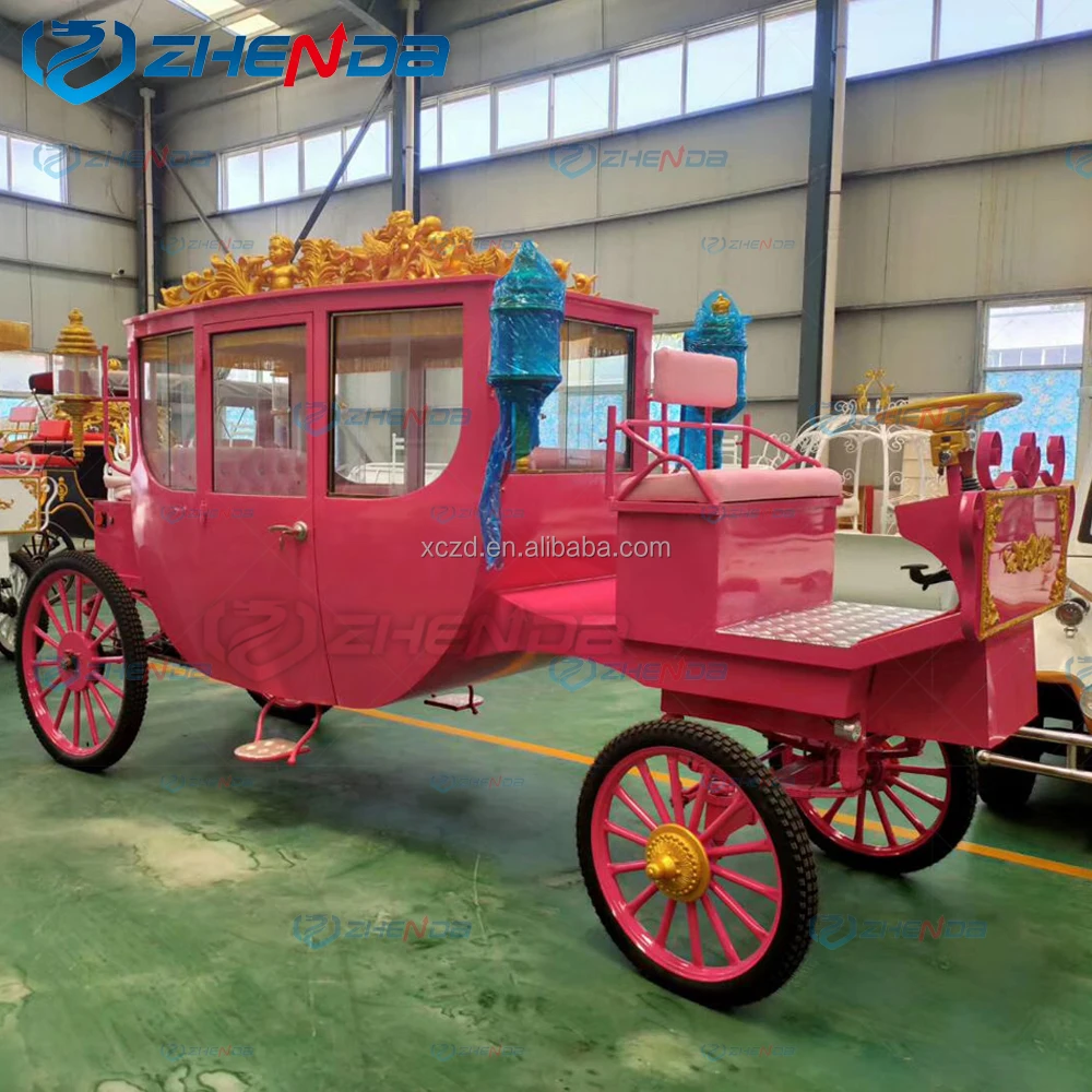 Elegant Electric Pink Royal Horse Carriage for Sale