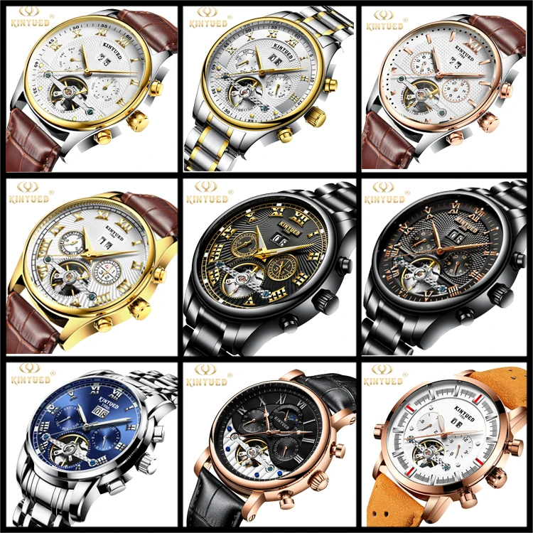 Automatic Tourbillon Watches Automatic Mechanical Leather Strap Men ...